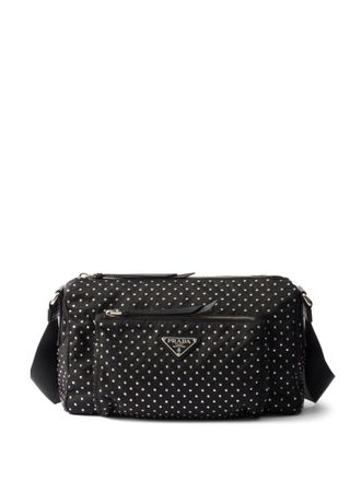 Prada sac porté épaule Re-Nylon à clous - Noir