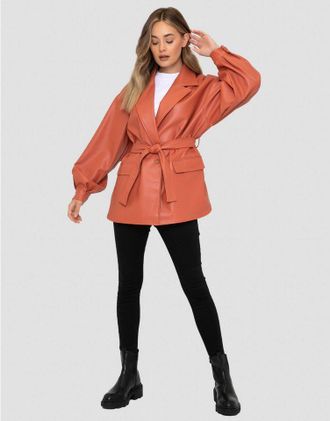 Threadbare Lederimitatjacke Coralie (1-St) mit stilvollem Tailleng&uuml;rtel