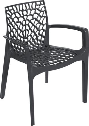 Grandsoleil Grandsoleil S6626Y Upon Gruvyer Stapelbarer Sessel, Polypropylen, 53 x 58 x 81 cm, Anthrazit, grau