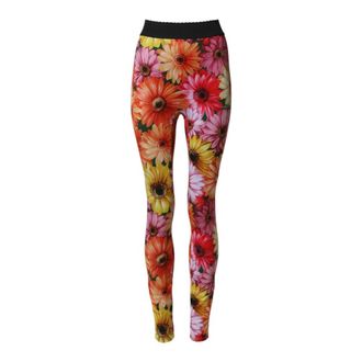 Dolce & Gabbana Leggings mit Blumenmuster und elastischem Bund - - Trousers - Damen - Mehrfarbig - S