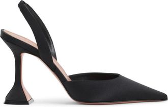 Amina Muaddi Femme, Chaussures, Noir, Taille: 39 EU Satin Sling Mules