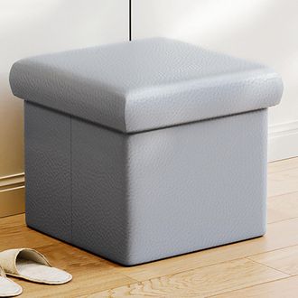 Generic 2er-Set, Klappbar, Rechteckig, Ottomane Mit Stauraum, 25,4 X 25,4 X 25,4 cm, Schuhbank Aus PU-Leder, Fußstütze for Wohnzimmer Und Schlafzimmer (grau)(