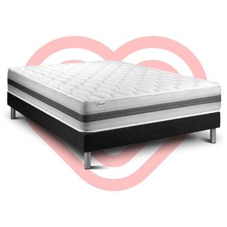 VITALIT Ensemble matelas sommier VITALSPRING RECOVER 160 x 200 - Couleur: Noir