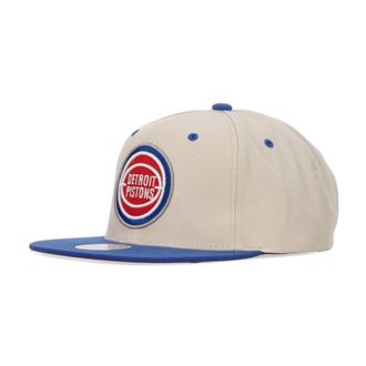 Mitchell & Ness Homme, Accessoires, Blanc, Taille: ONE Size Casquette Snapback NBA Detroit Pistons
