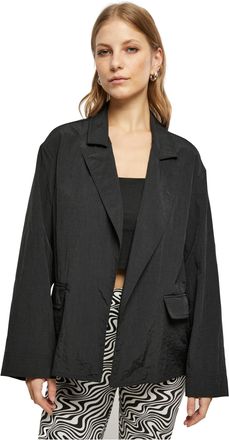 Urban Classics Damen Ladies Oversized Crinkle Nylon Blazer Jacke, Schwarz, XXL EU