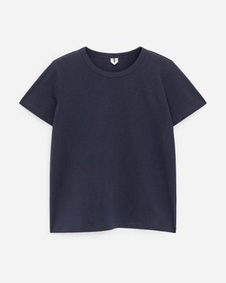 Arket Elegantes Baumwoll-T-Shirt -Blau