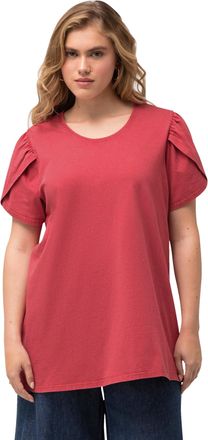 Ulla Popken Damen drapiertem Arm,A-Line T-Shirt, Rot, 50-52