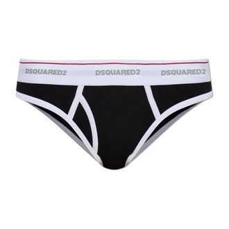 Dsquared2 Femme, Sous-v&ecirc;tements, Noir, Taille: 46 FR Logo Briefs