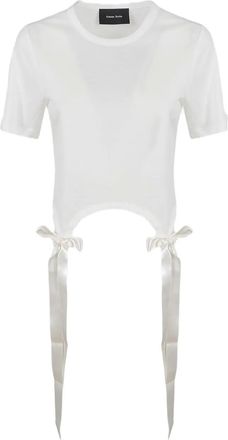 Simone Rocha T-Shirt mit Schleifendetail - Wei&szlig;