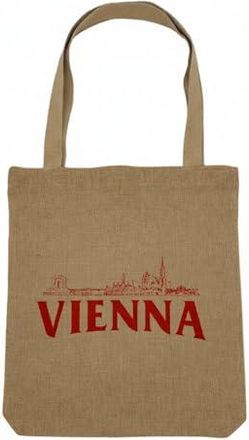 Fabulous Sac Shopping Tote Bag Aspect Lin - Vienna Minimalist Vienne Voyage Autriche Mozart - Sac de Courses Toile Epaisse 360g Beige Naturel Cabas Port&eacute; Epaul
