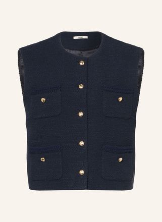 Maje Tweed-Weste Mit Glitzergarn blau