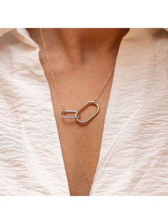 Celesta Silber Halskette 925 Sterling Silber zweifarbig