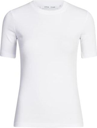 Samsøe & Samsøe T-shirt slim col rond en coton mélangé