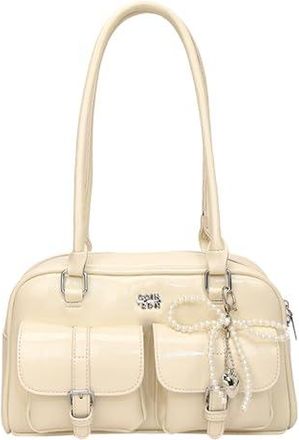 Generic Sac multi-poches multi-poches en cuir synth&eacute;tique avec pendentif pour femmes, filles, femmes, travail, shopping, voyage, usage quotidien, blanc, 350.0