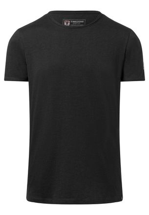 Timezone Herren T-Shirt Ripped Basic T-Shirt - Regular Fit S M L XL XXL 3XL, Größe:XL, Farbe:6233-9030 Jet Black