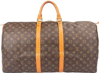 Louis Vuitton Crossbody Bags - Louis Vuitton Canvas Monogram Keepall 55 - Gr. unisize - in Braun - für Damen