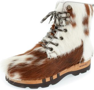 Woody Herren Pascal Clog Stiefel, Fell Natur, 41 EU