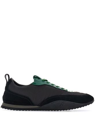 Ferragamo baskets &agrave; bords en cuir - Noir
