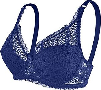 Generic Soutien-gorge push-up sans armatures - Gros seins - Maintien fort - Dentelle sexy - Soutien-gorge &eacute;rotique - Minimiseur - Soutien-gorge rembourr&eacute; - So