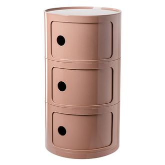 Generic Runder Nachttisch Mit Schubladen, 3-stufiger Beistelltisch Mit Schiebet&uuml;ren for Schlafzimmer, Wohnzimmer, Badezimmer (rot)(Pink B,3 Tier)