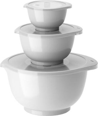 Rosti Mepal Margrethe Set de 3 Bols M&eacute;langeurs en Plastique - 3 Couvercles Inclus - Saladiers Herm&eacute;tiques - Saladiers Herm&eacute;tiques - 0,25 litre, 0,75 litre et 3 li