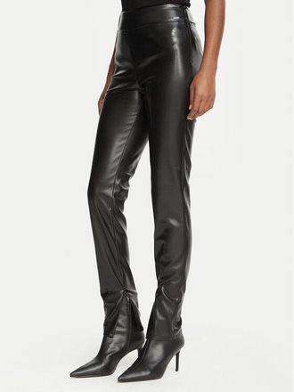 Guess Hose aus Kunstleder New Prescilla Regular W4BB18 WGIK0 Schwarz Slim Fit
