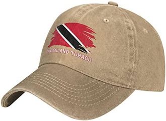 Generic Sun Protection Casquettes Denim Drapeau De Trinit&eacute;-Et-Tobago R&eacute;glable Baseball Casquette Vintage Visiere pour Sports Voyage Ext&eacute;rieur