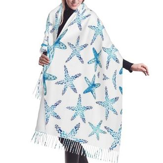 Generic &Eacute;toile De Mer Mignonne Femme Scarf Avec Gland Ch&acirc;le Wrap Douce Ch&acirc;le Pour Automne Hiver Mariage Cadeau