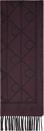 Calvin Klein Homme, Accessoires, Violet, Taille: ONE Size Emblemaop Fringes MW Scarf