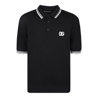 Dolce & Gabbana Homme, Tops, Noir, Taille: M T-shirt noir avec logo signature