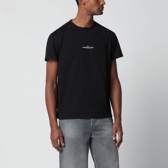 Maison Margiela Black T-shirt with distorted logo