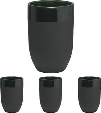 Sealskin Becher Bloom, ABS, Farbe: Schwarz (Packung mit 4)