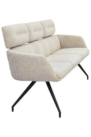 Dieter Knoll Collection Sitzbank, Schwarz, Beige, Metall, Textil, 3-Sitzer, 200x91x70 cm, Esszimmer, B&auml;nke, Sitzb&auml;nke