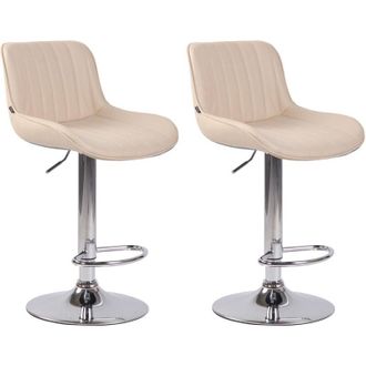 Clp Ensemble de 2 tabourets de bar Lentini en cr&egrave;me, chrom