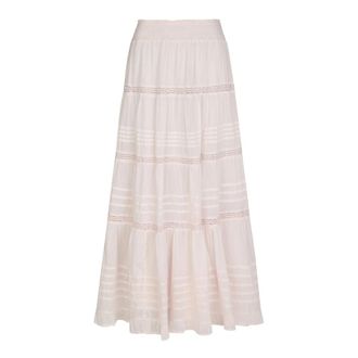 Neo Noir Hellrosa Voile Maxi Rock - - Skirts - Damen - Rosa - L