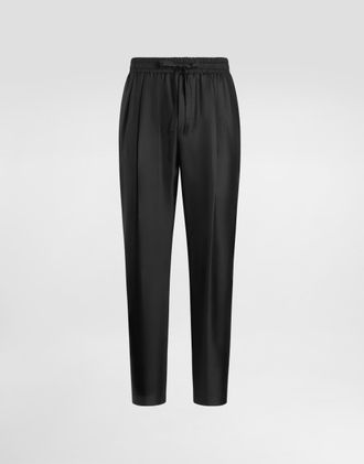 Dolce & Gabbana Jogginghose Aus Seidentwill - Mann Hosen Und Shorts Schwarz 50