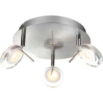 Globo Lighting Spot rondell trois spots plafonnier orientable luminaire de salon moderne, 3x led 5W 375Lm blanc chaud, DxH 25x16 cm