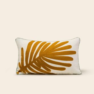 Madura Housse De Coussin Tropi Ecru et moutarde - JAUNE