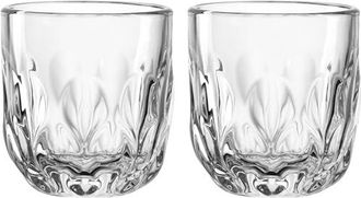 Leonardo GOCCE Espressoglas - 6 Stück - 6 Espressotassen - Espressoglas für Siebträger - Spülmaschinengeeignet - Tropfenstruktur - Transparent - Klares Design 