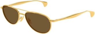 Bottega Veneta unisex, Accessoires, Jaune, Taille: 56 MM Geometric Lunettes de soleil