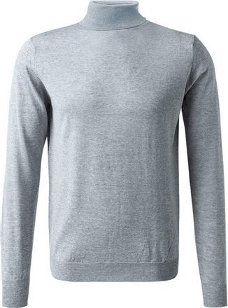 Stenströms Herren Rollkragenpullover grau Merinowolle unifarben