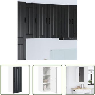 vidaXL K&uuml;chenschrank Schwarz - K&uuml;chenschrank Schwarz 30 x 31 x 80 cm Holzwerkstoff