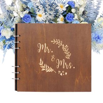 Generic G&auml;stebuch zur Hochzeit, Anmeldeartikel mit Holzdeckel, Hochzeitsb&uuml;cher, zum Unterschreiben von G&auml;sten, zum Geburtstag, Junggesellinnenabschied, Events