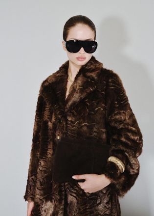 Mango Sac &agrave; main daim chocolat - Femme - Taille unique - MANGO