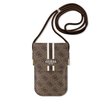 Guess Torebka Universell Handy Tasche Umh&auml;ngetasche 4G Stripes Braun