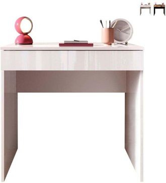 Lux Platzsparender 78x50x76cm B&uuml;rotisch mit Schublade Kirk - Wei&szlig;