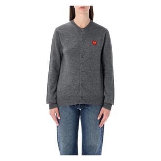 Comme Des Gar&ccedil;ons Femme, Pulls, Gris, Taille: 44 FR Cardigan Col Rond Coeur Cristal