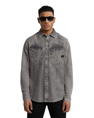 G-Star Herren Dakota Slim Hemd, Grau (Sun Faded Graphite Grey D23616-D540-H162), XXL
