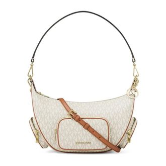 Michael Kors Merrit Medium Signature Logo Umh&auml;ngetasche mit Convertible-Funktion - - Bags - Damen - Wei&szlig; - ONE SIZE