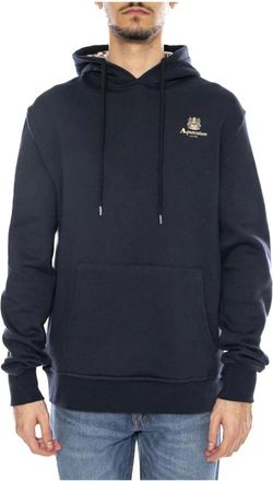 Aquascutum Homme, Sweatshirts et sweats &agrave; capuche, Bleu, Taille: M Fleece Pullover Sweat &agrave; capuche